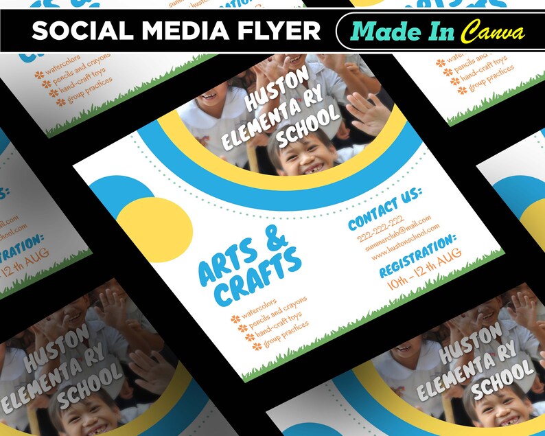 Art and Craft Class Flyer, DIY Canva Art and Craft Class Flyer Template ...