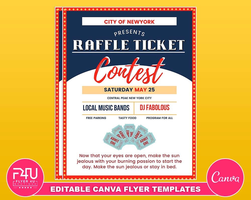 Raffle Fundraiser Flyer DIY Canva Raffle Fundraiser - Etsy
