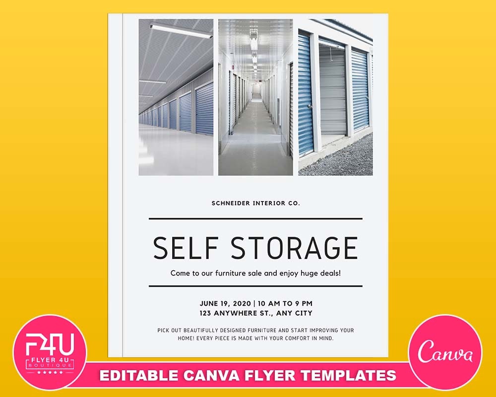 Self Storage Flyer, DIY Canva Self Storage Flyer, Editable Canva US ...