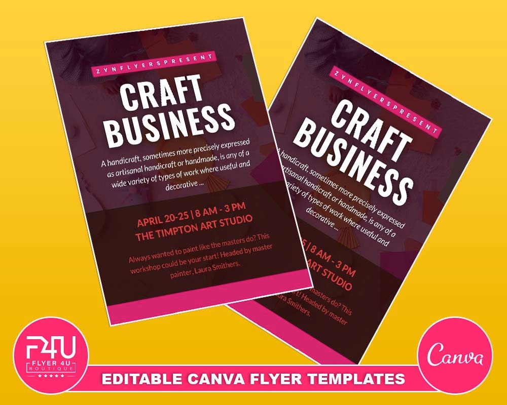 Craft Business Flyer DIY Canva Craft Business Flyer Template - Etsy