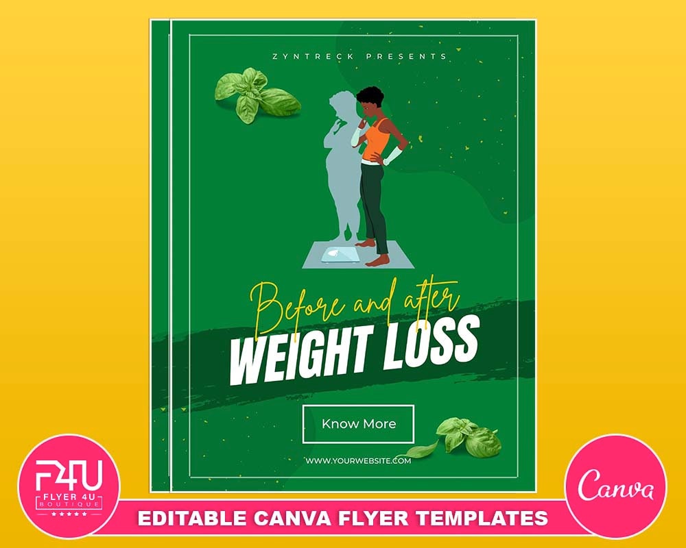 Before and After Weight Loss Flyer, DIY Before and After Weight Loss ...
