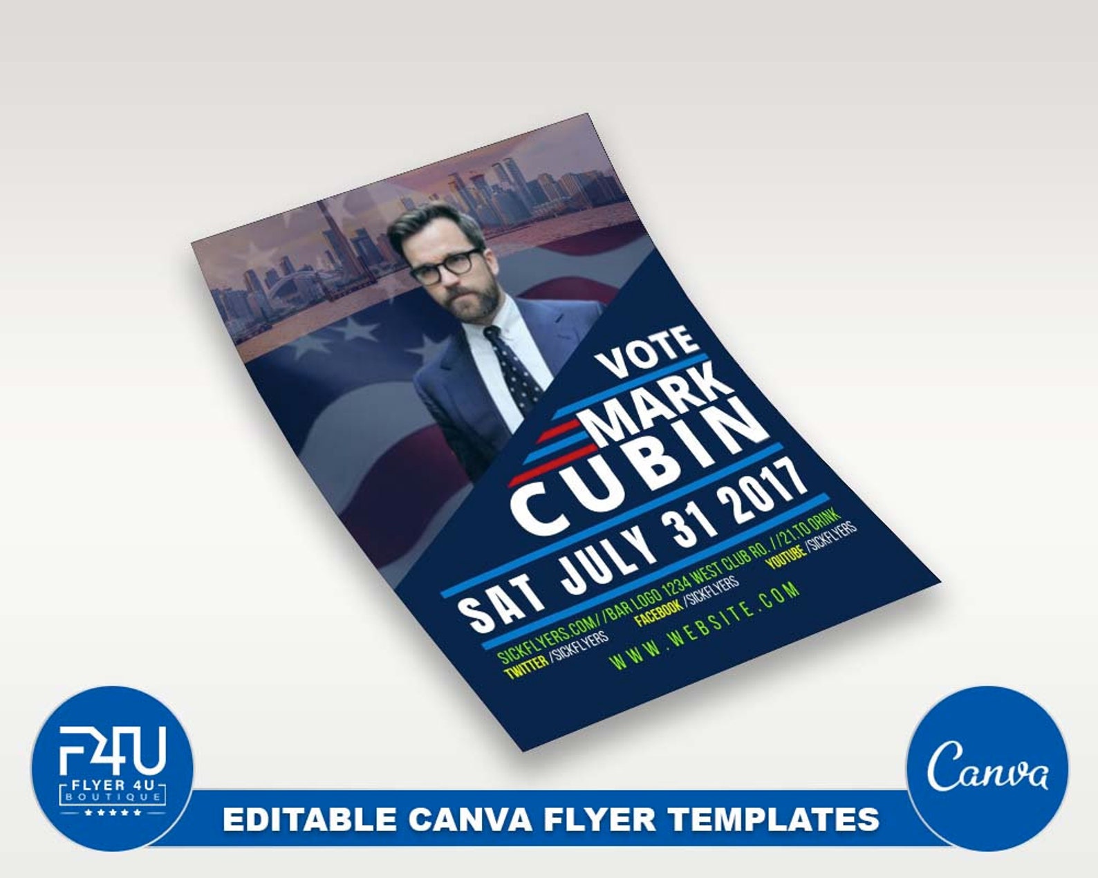 Election Campaing Flyer, DIY Canva Election Campaing Flyer Template ...