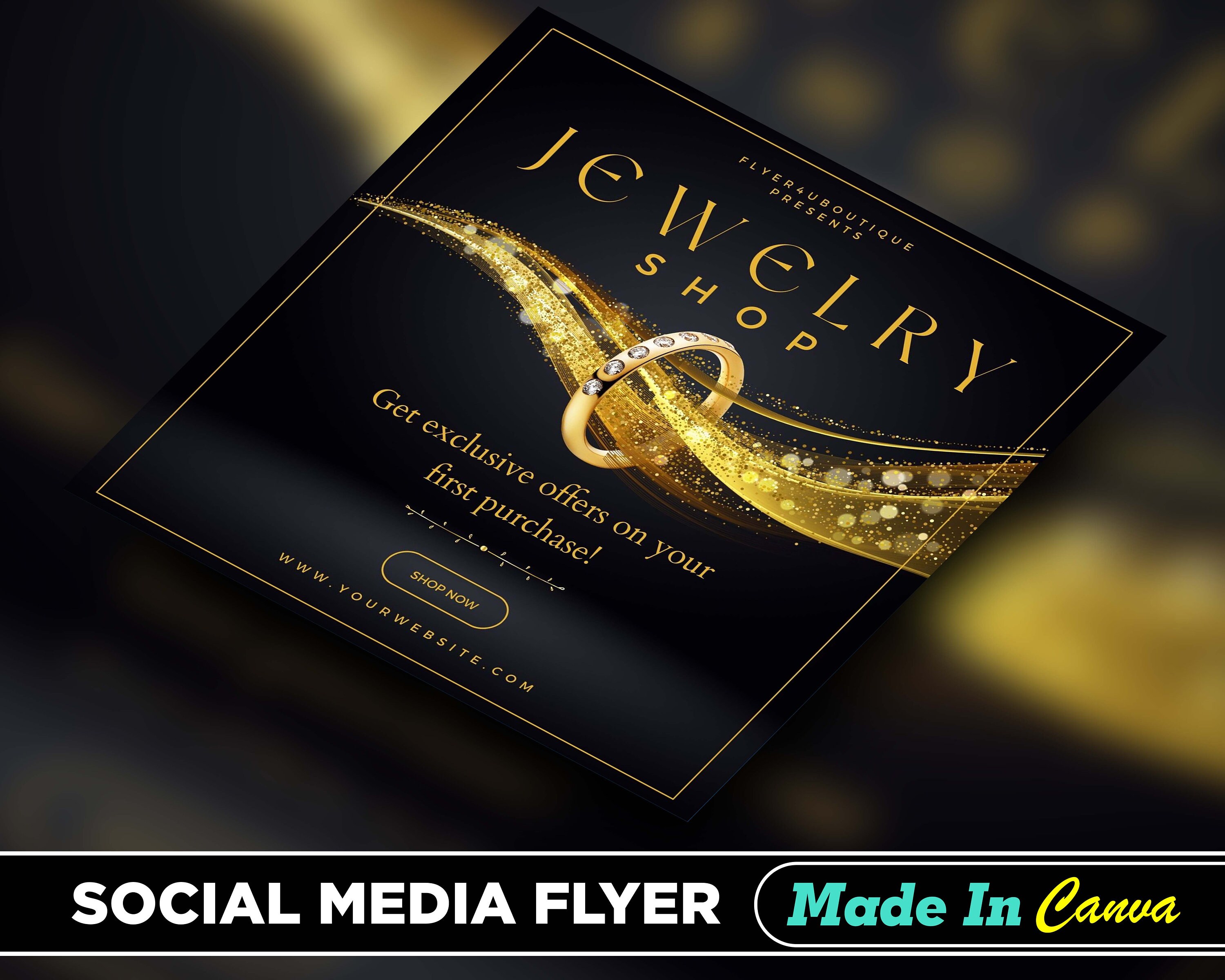 Luxury Gold Jewelry Flyer DIY Canva Luxury Gold Jewelry Flyer - Etsy
