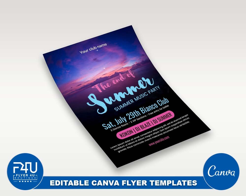 Summer Flyer DIY Canva Summer Flyer Template 2022 Editable - Etsy