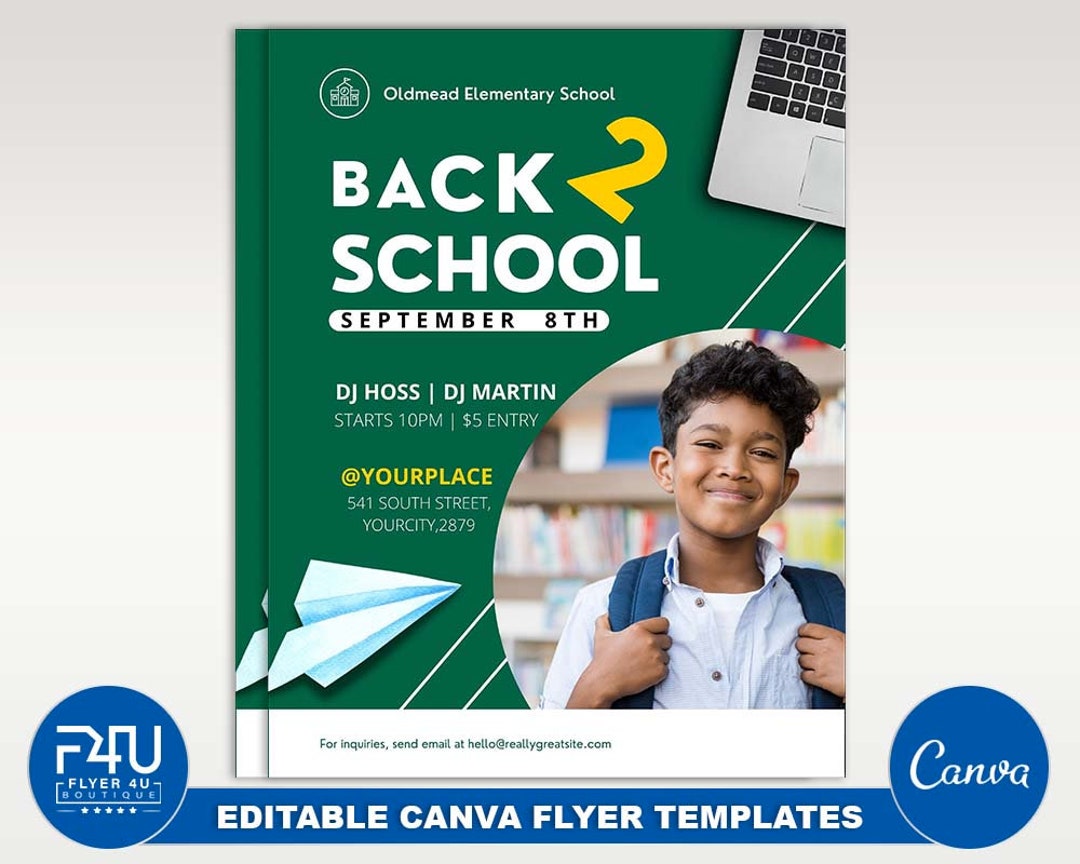 School Flyer, DIY Canva School Flyer Template 2022, Editable Canva US ...