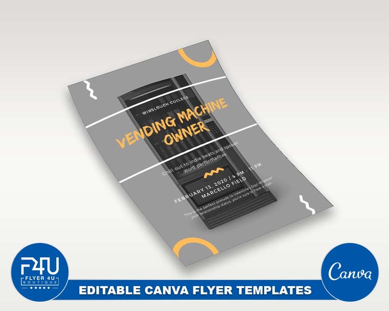 Vending Machine Flyer DIY Canva Vending Machine Template - Etsy