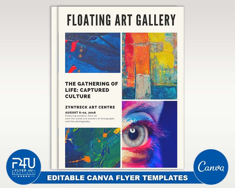 Floating Art Gallery Flyer DIY Canva Floating Art Gallery - Etsy