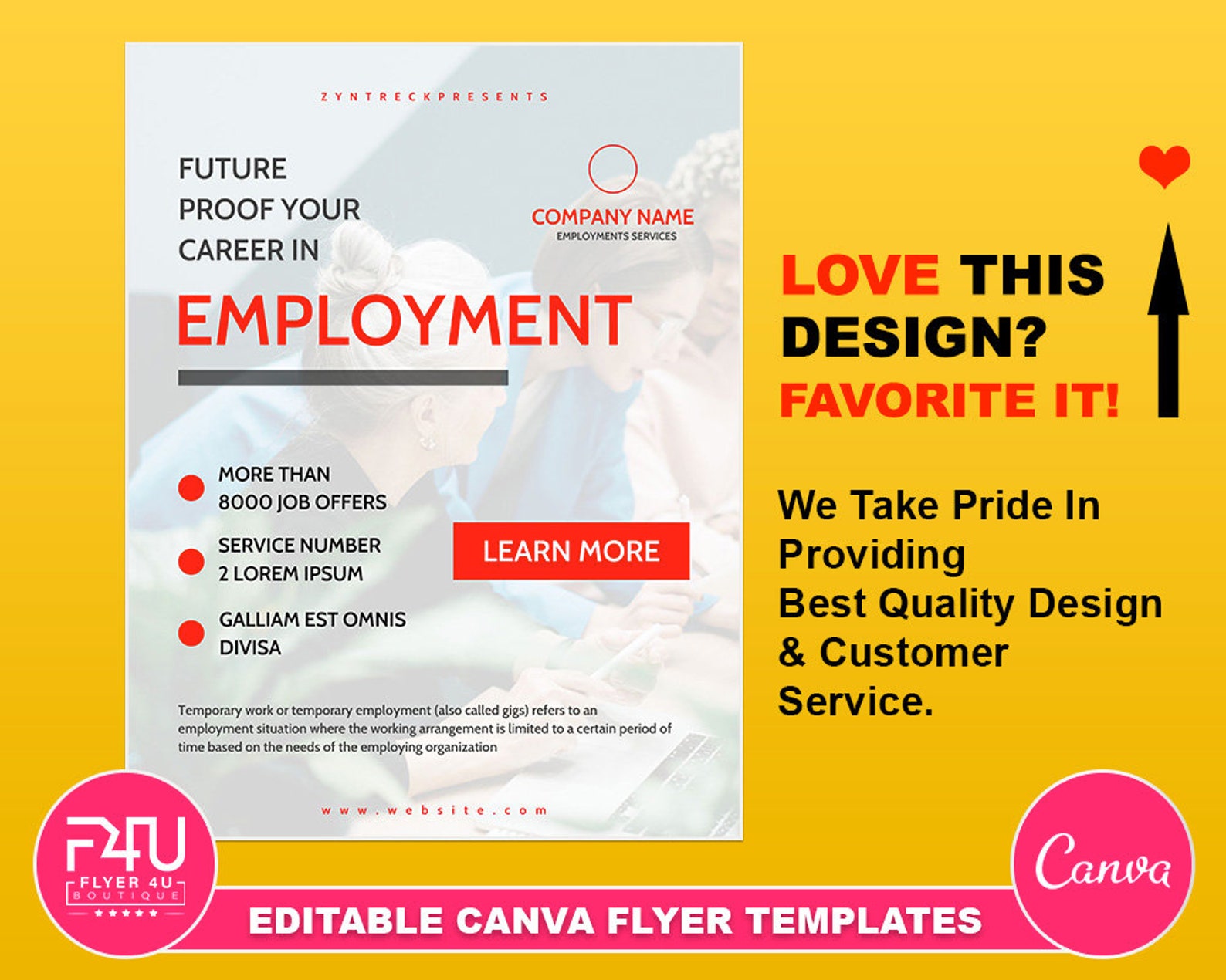 Temporary Employment Agency Flyer DIY Canva Temporary - Etsy Canada
