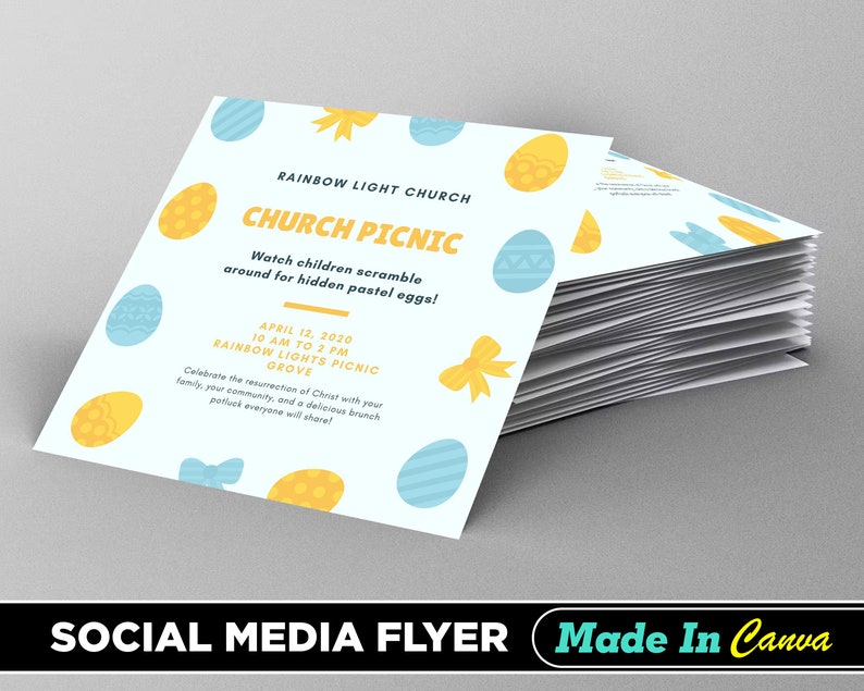 Church Picnic Flyer DIY Canva Church Picnic Template 2022 - Etsy