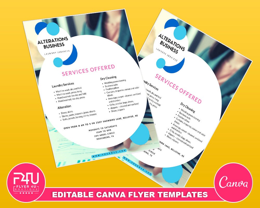 Alterations Seamstress Business Flyer, DIY Canva Alterations Seamstress ...