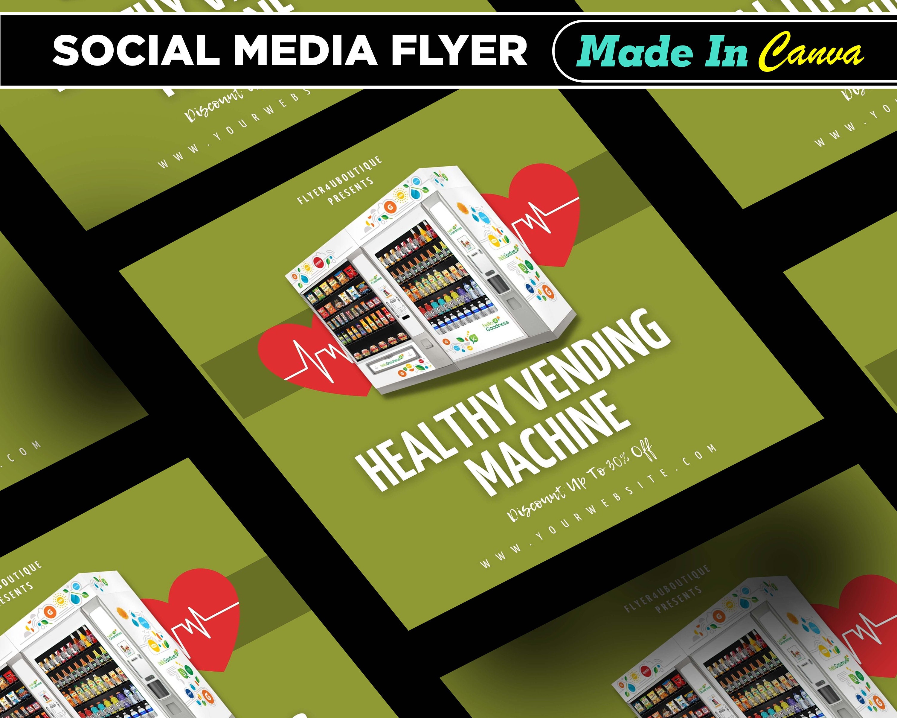Healthy Vending Machine Flyer, DIY Canva Vending Machine Flyer Template ...