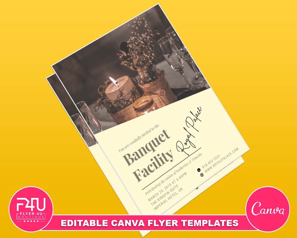 Banquet Facility Flyer, DIY Canva Banquet Facility Flyer Template 2022 ...