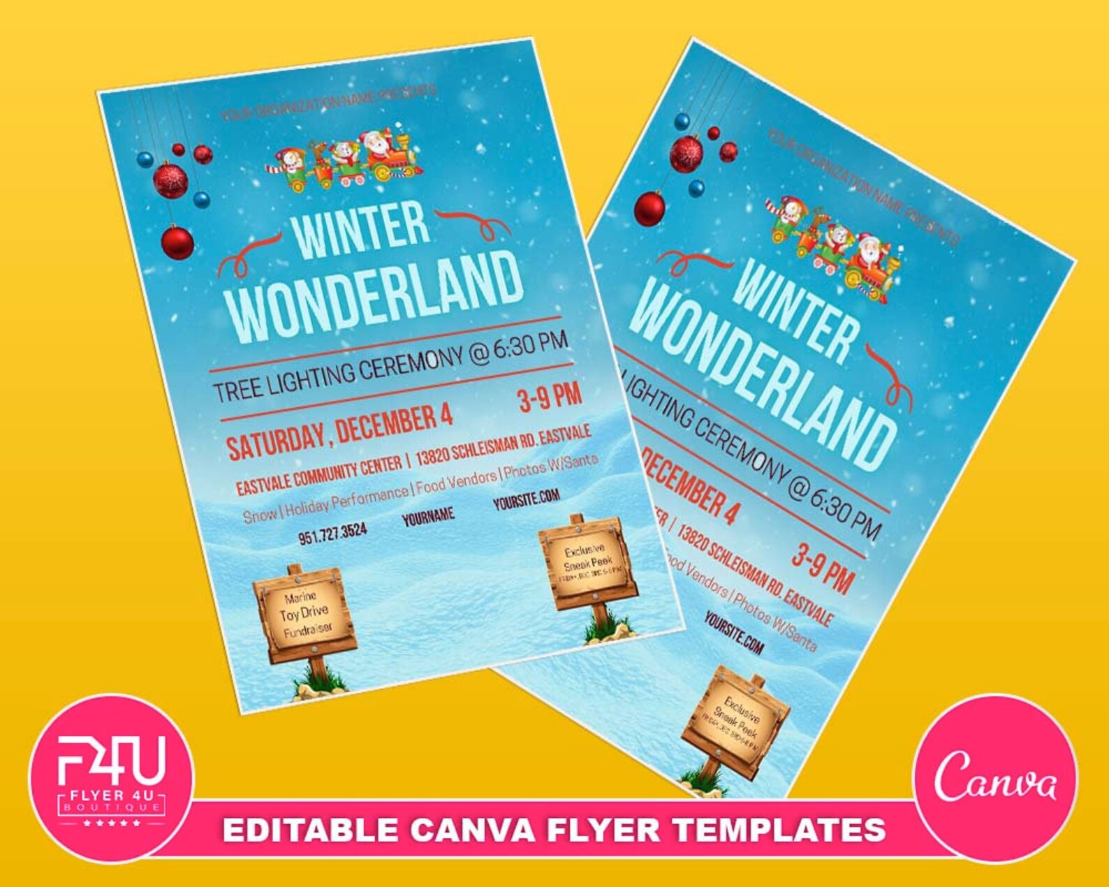 Winter Wonderland Flyer, DIY Canva Winter Wonderland Flyer 2022 ...