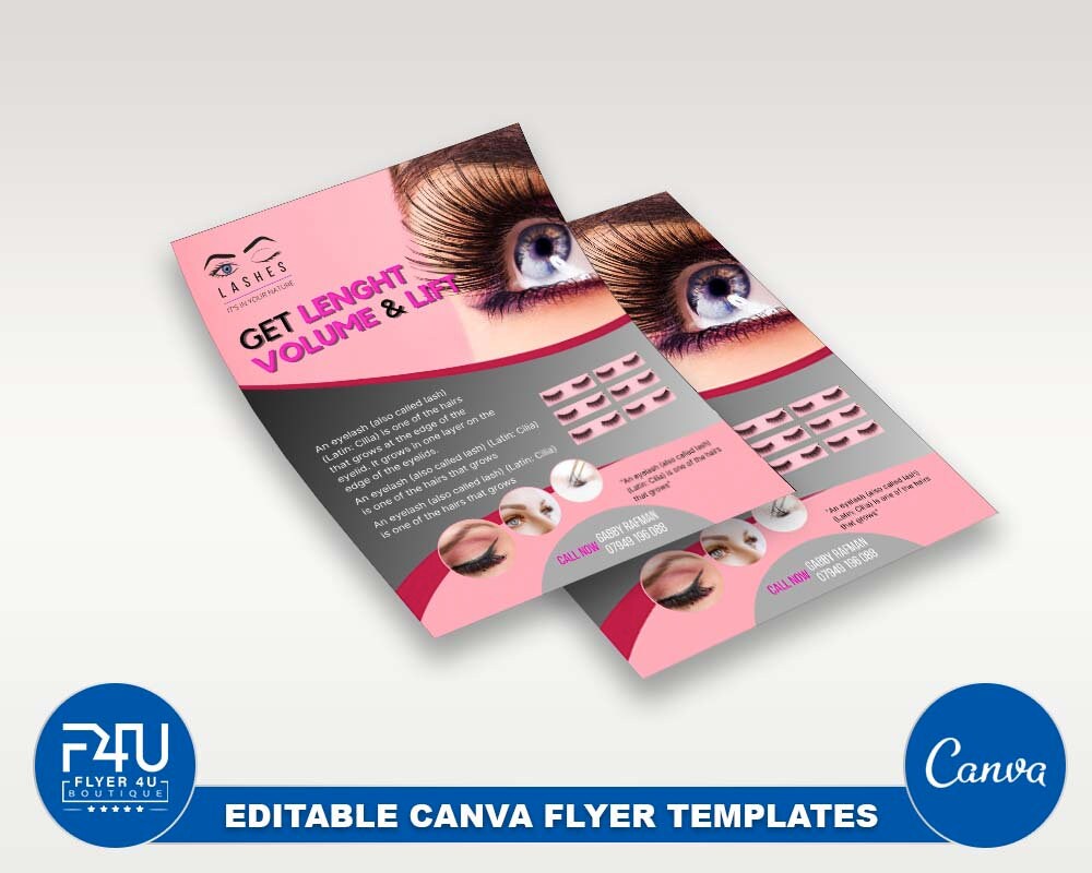 Lash Business Flyer, DIY Canva Lash Business Flyer Template 2022 ...
