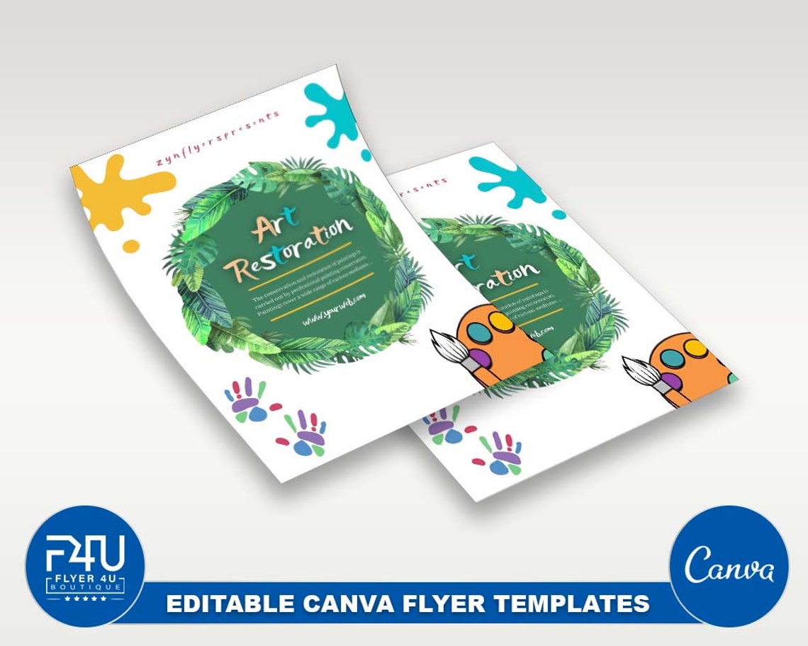 Art Restoration Flyer DIY Canva Art Restoration Flyer | Etsy