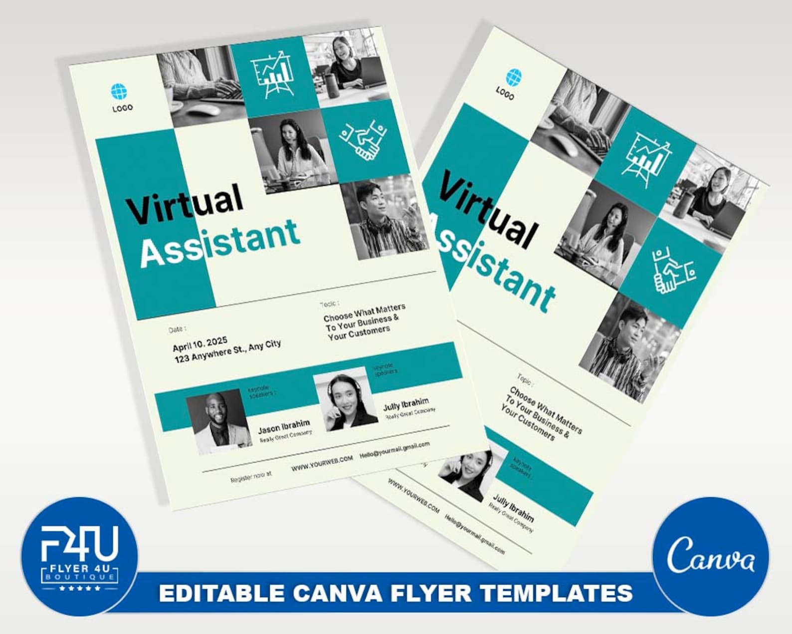 Virtual Assistant Flyer DIY Canva Virtual Assistant Flyer | Etsy