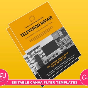Television Repair Flyer, DIY Canva Television Repair Flyer Template ...