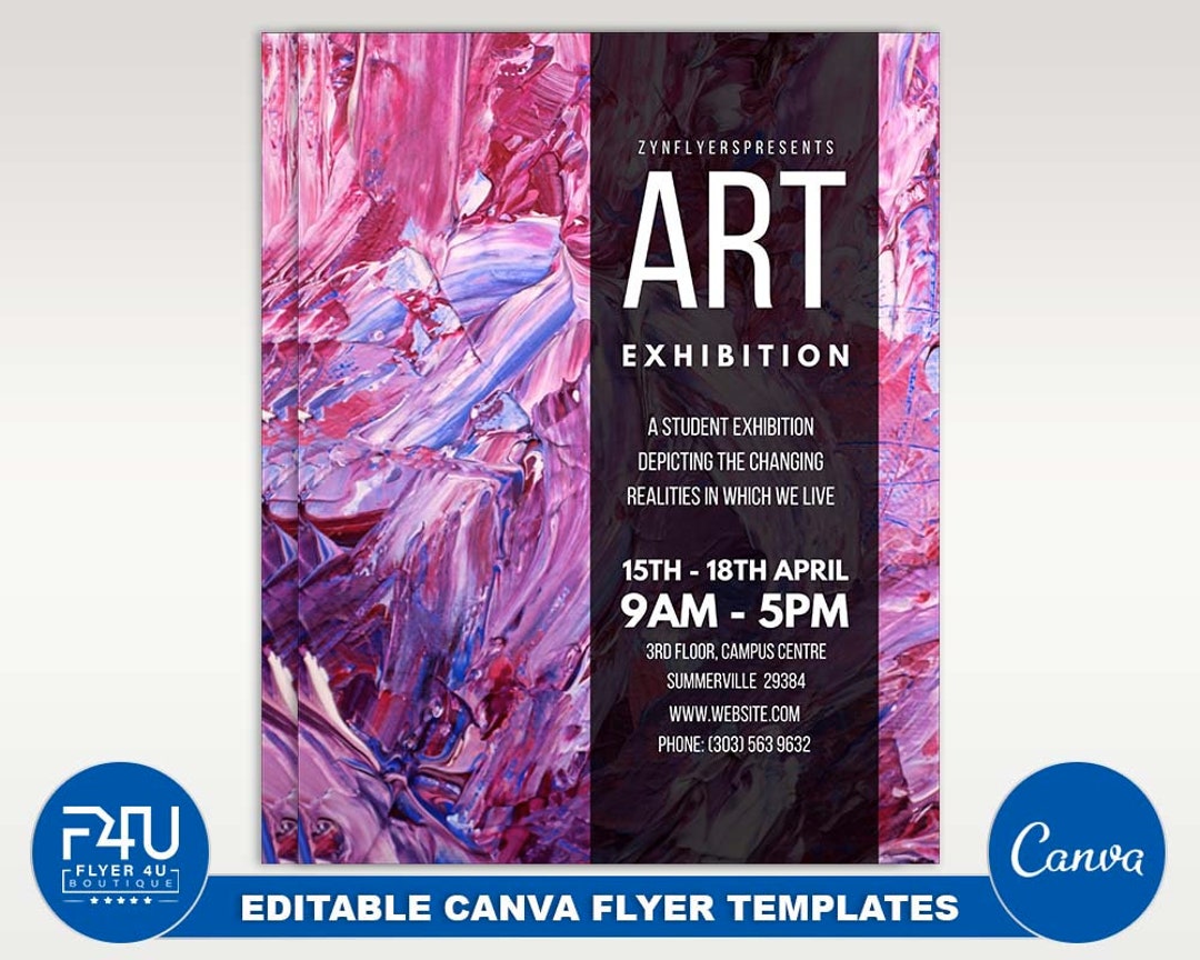 Floating Art Gallery Flyer DIY Canva Floating Art Gallery - Etsy