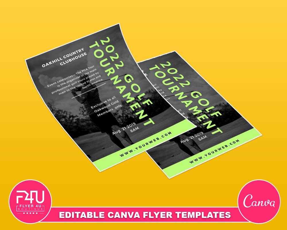 Golf Tournament Flyer, DIY Canva Golf Tournament Templates, Editable ...