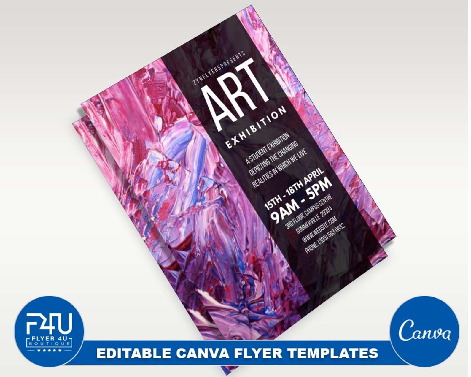Floating Art Gallery Flyer DIY Canva Floating Art Gallery - Etsy