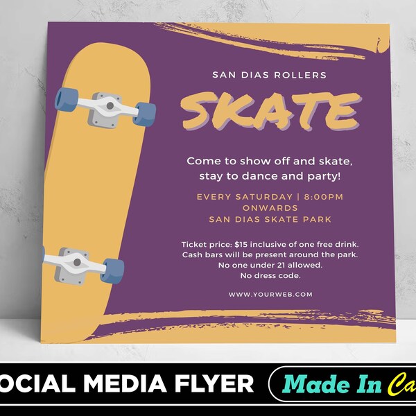 Skate Flyer Template - Etsy