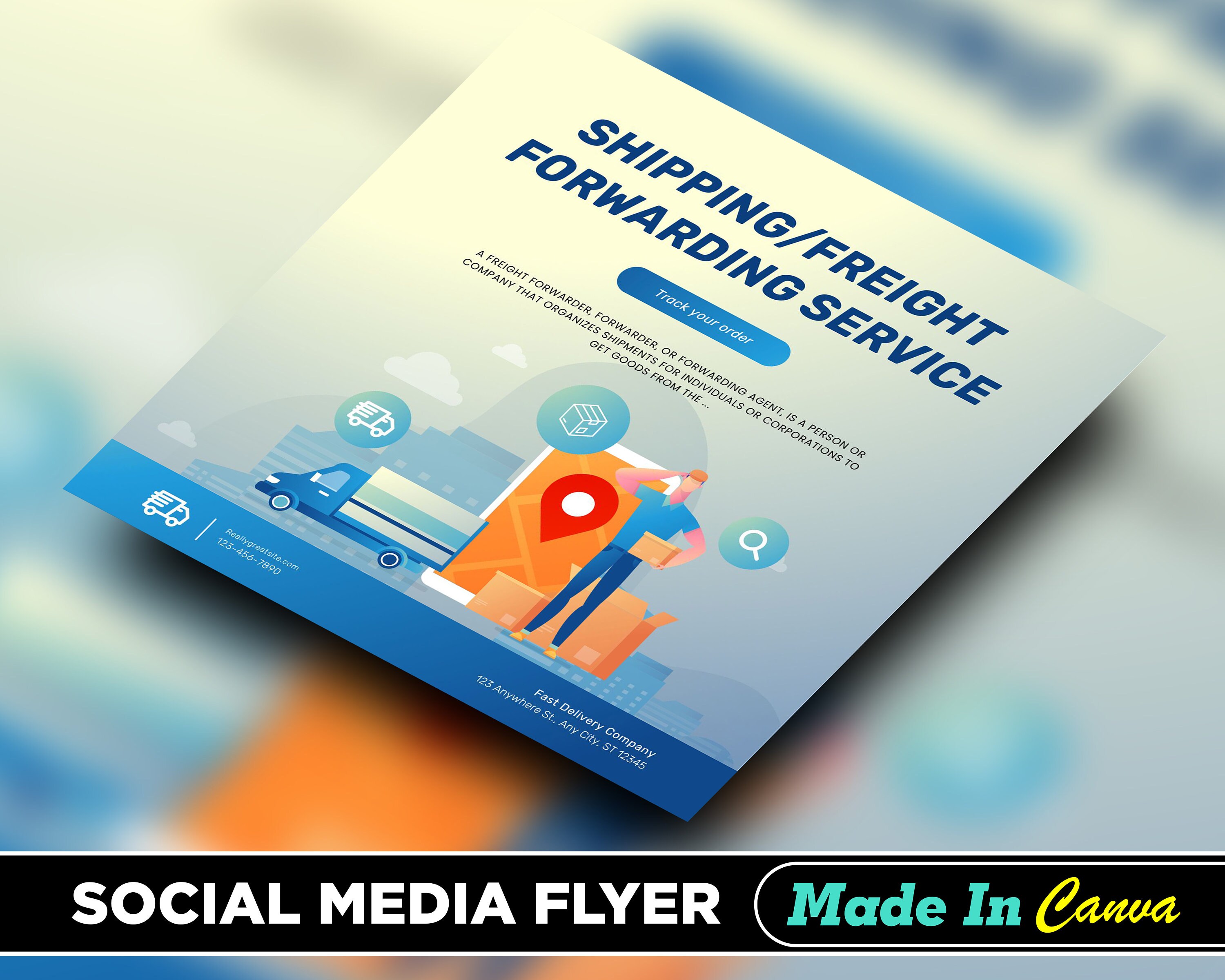 Shipping Freight Forwarding Flyer, DIY Canva Shipping Freight ...