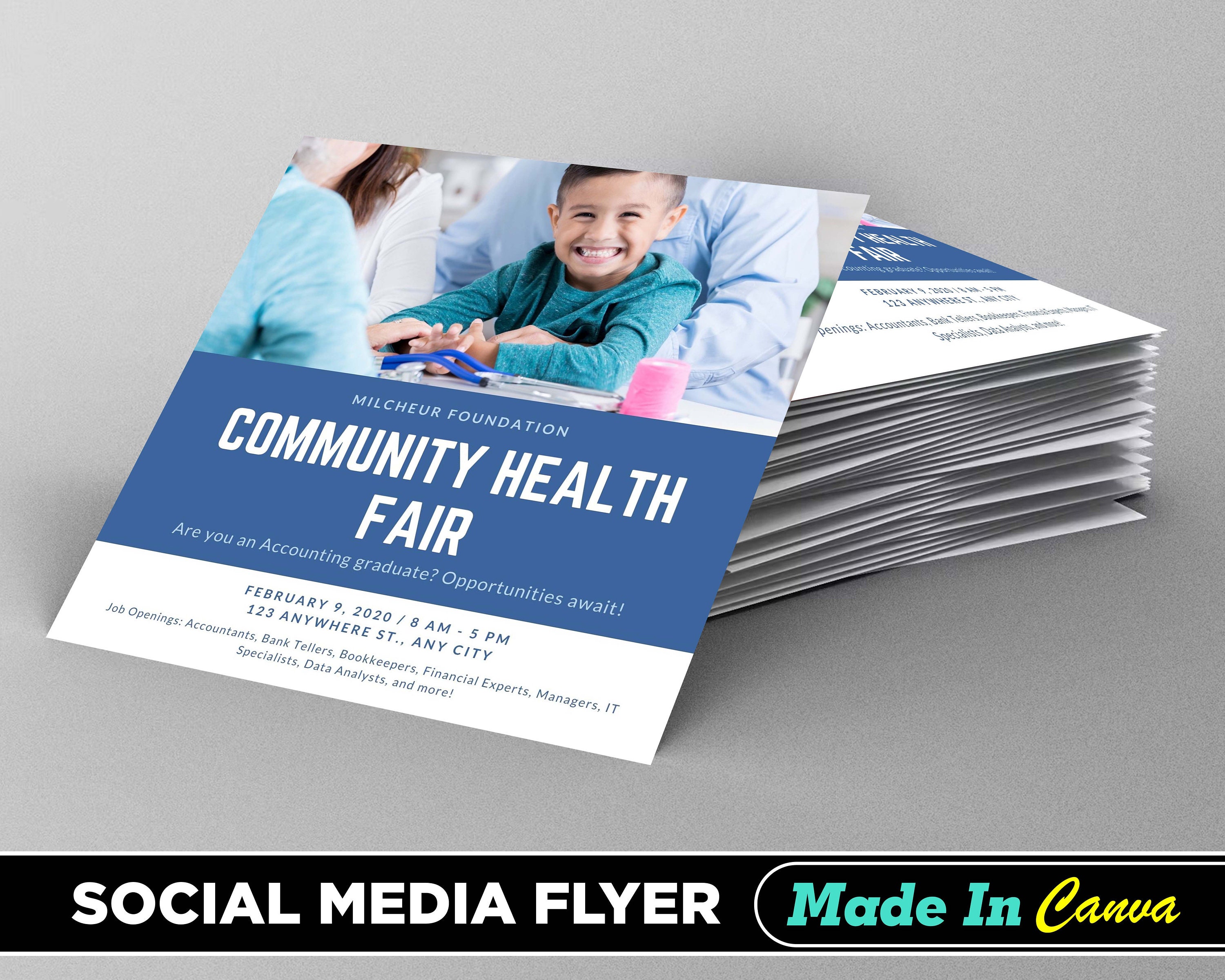 Community Health Fair Flyer, DIY Canva Community Health Fair Flyer ...