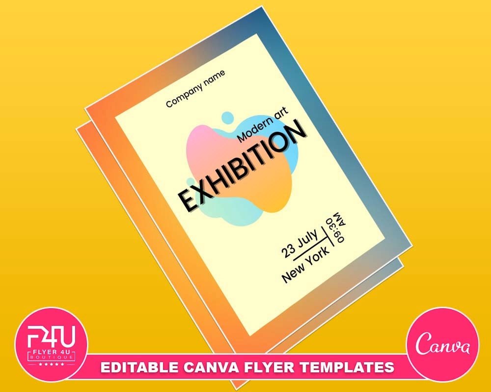 Art Exhibition Invitation Flyer, DIY Canva Art Exhibition Invitation ...