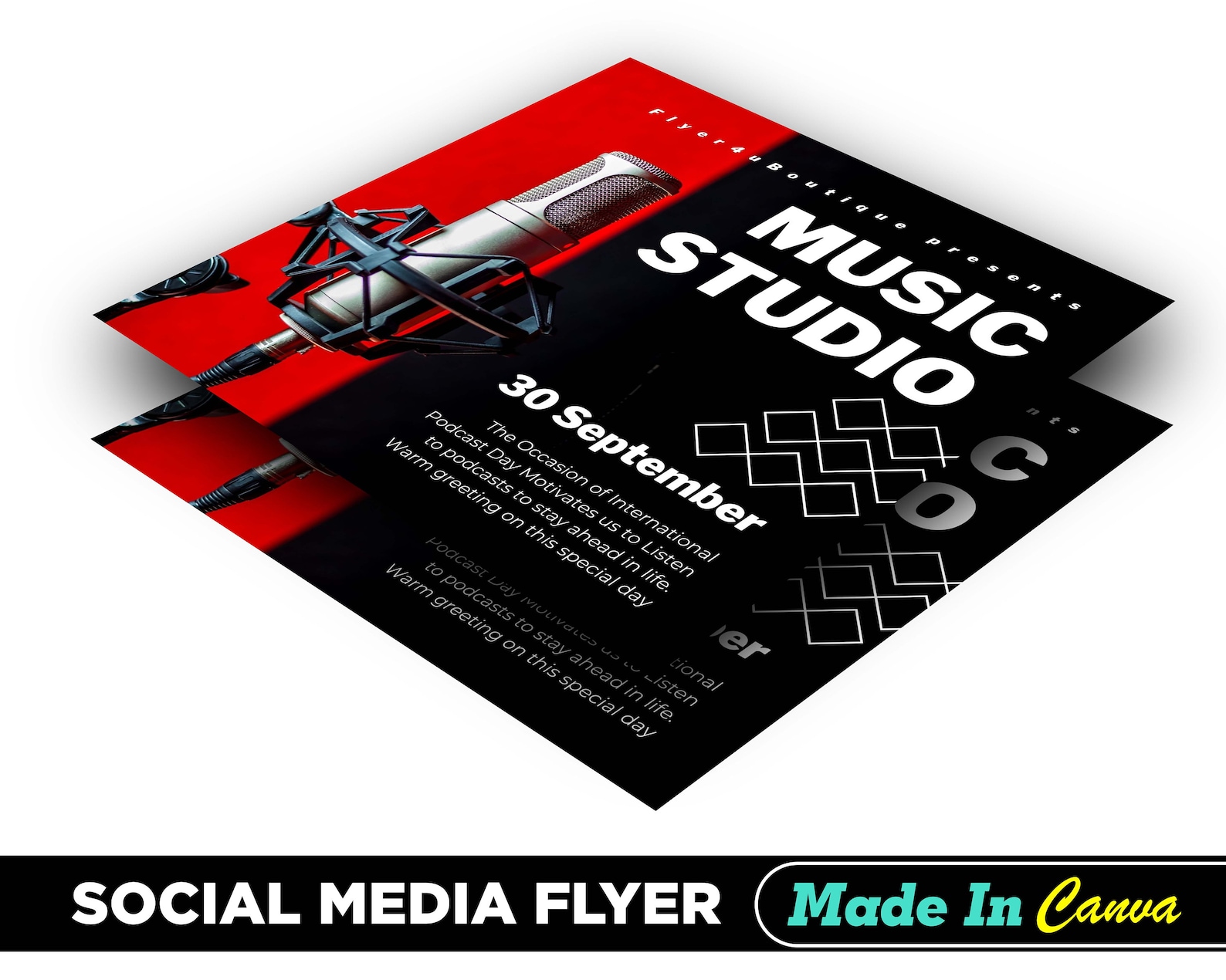 Music Studio Flyer, DIY Canva Music Studio Flyer Template, Editable ...