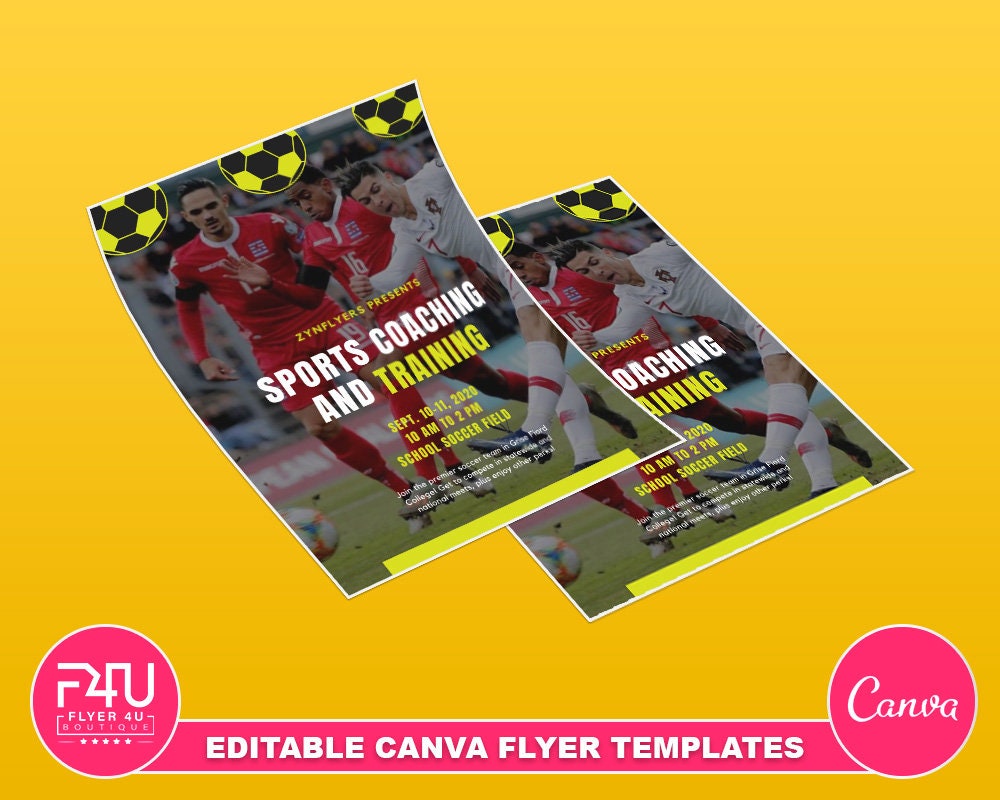 Sports Coaching and Training Flyer DIY Canva Sports Coaching - Etsy