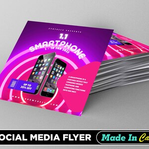 Smartphone Flyer, DIY Canva Smartphone Flyer Template 2022, Editable ...