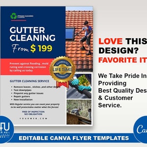 Gutter Cleaning Flyer, DIY Canva Gutter Cleaning Flyer Template 2022 ...