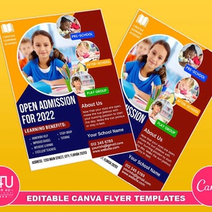 Children School Flyer, DIY Canva Children School Flyer, Editable Canva ...