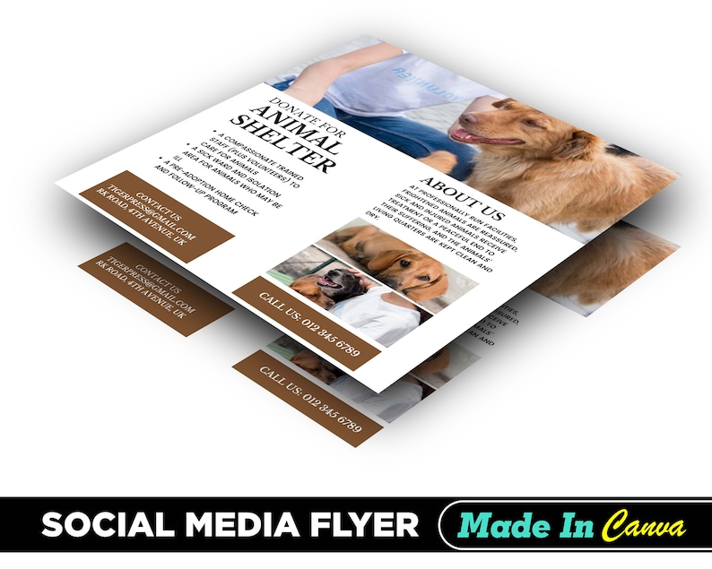 Animal Shelter Flyer, DIY Canva Animal Shelter Flyer Template 2022 ...