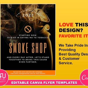 Smoke Shop Flyer, DIY Canva Smoke Shop Templates, Editable Canva US ...