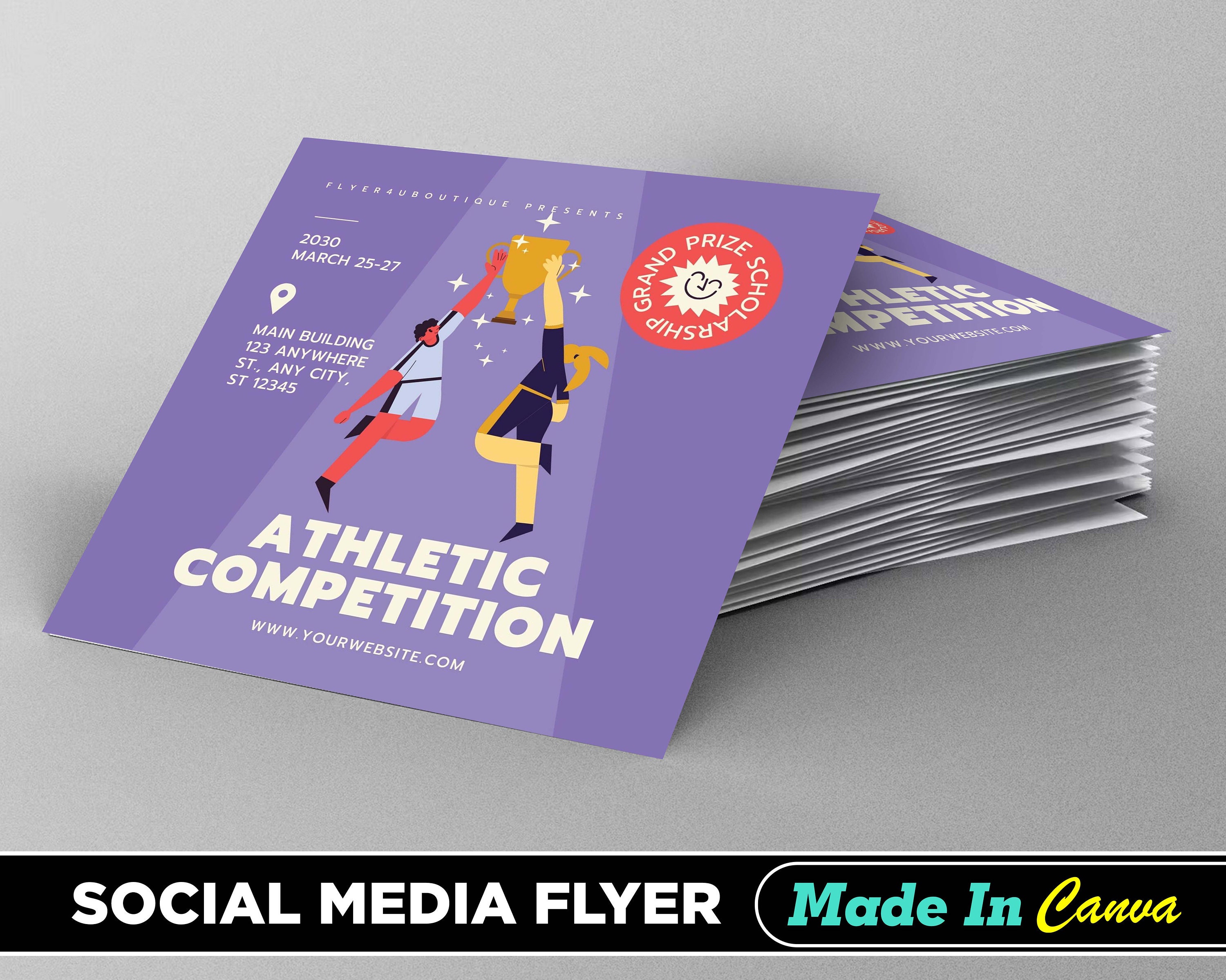 Athletic Competition Flyer, DIY Canva Athletic Competition Template ...