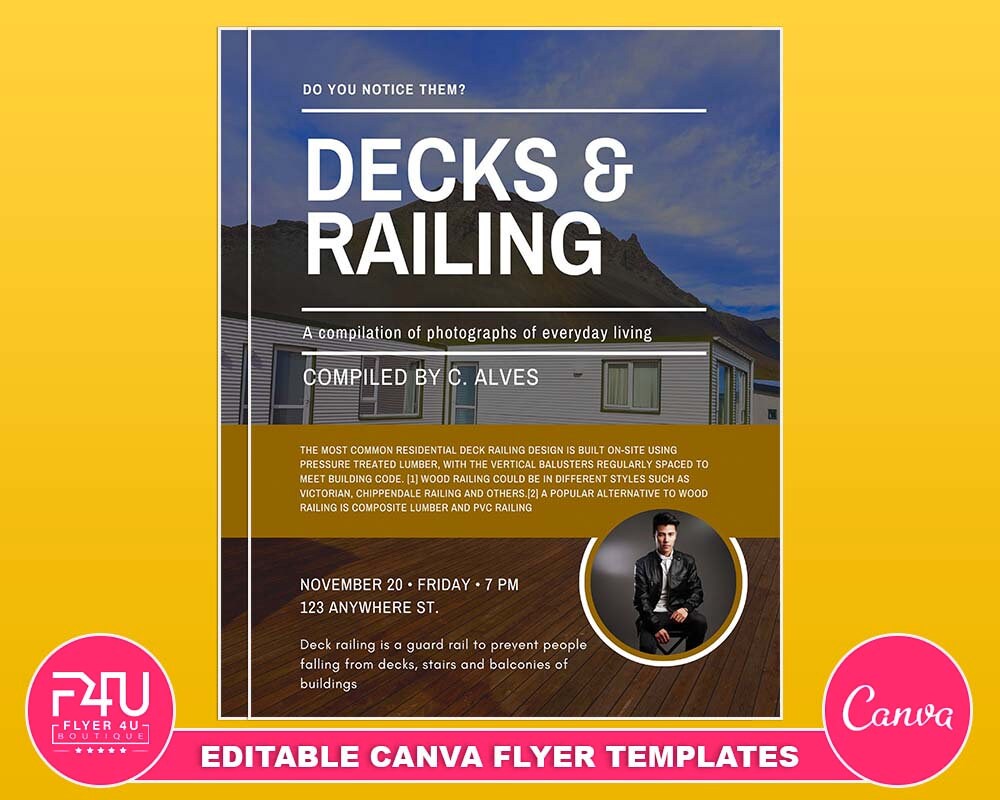 Decks and Railing Flyer, DIY Canva Decks & Railing Template 2022 ...