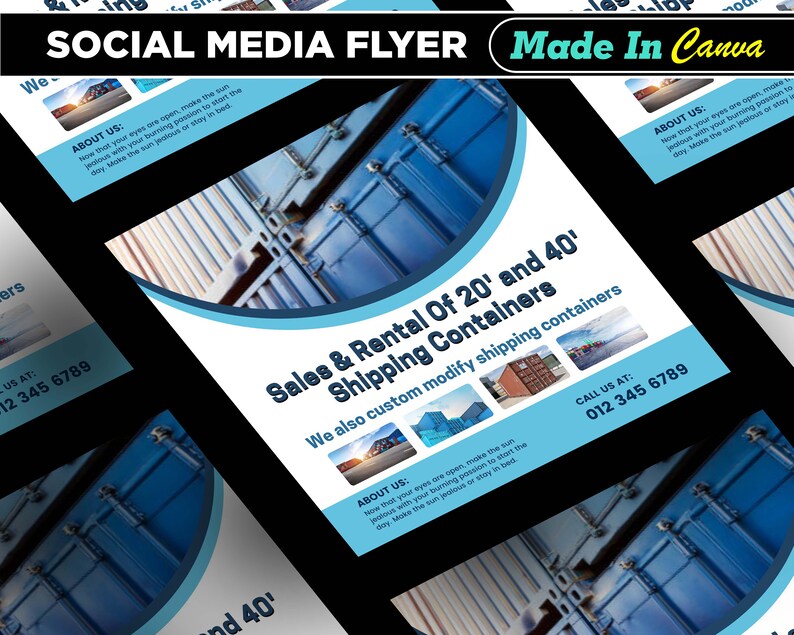 Shipping Container Flyer, DIY Canva Shipping Container Flyer Template ...