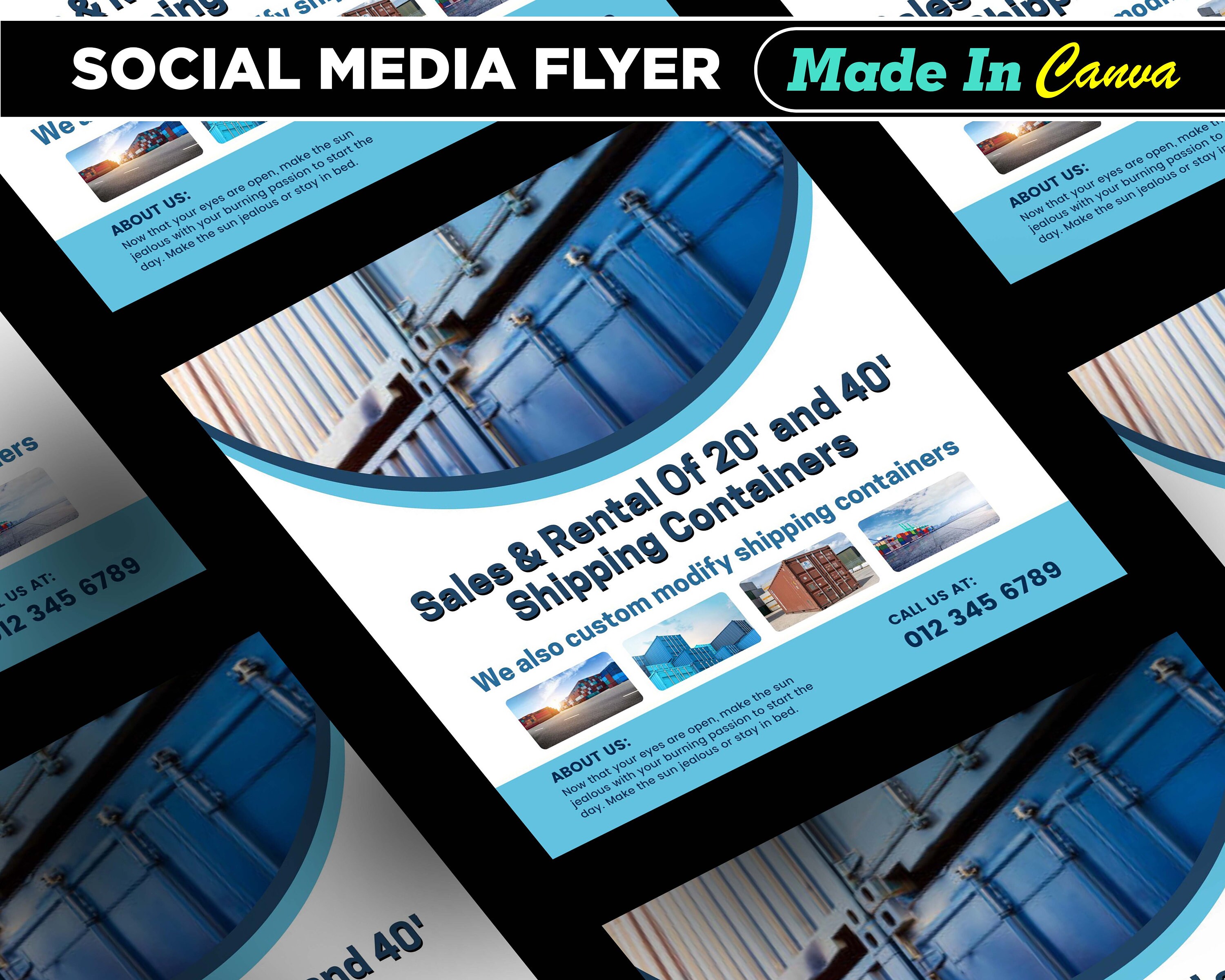 Shipping Container Flyer, DIY Canva Shipping Container Flyer Template ...
