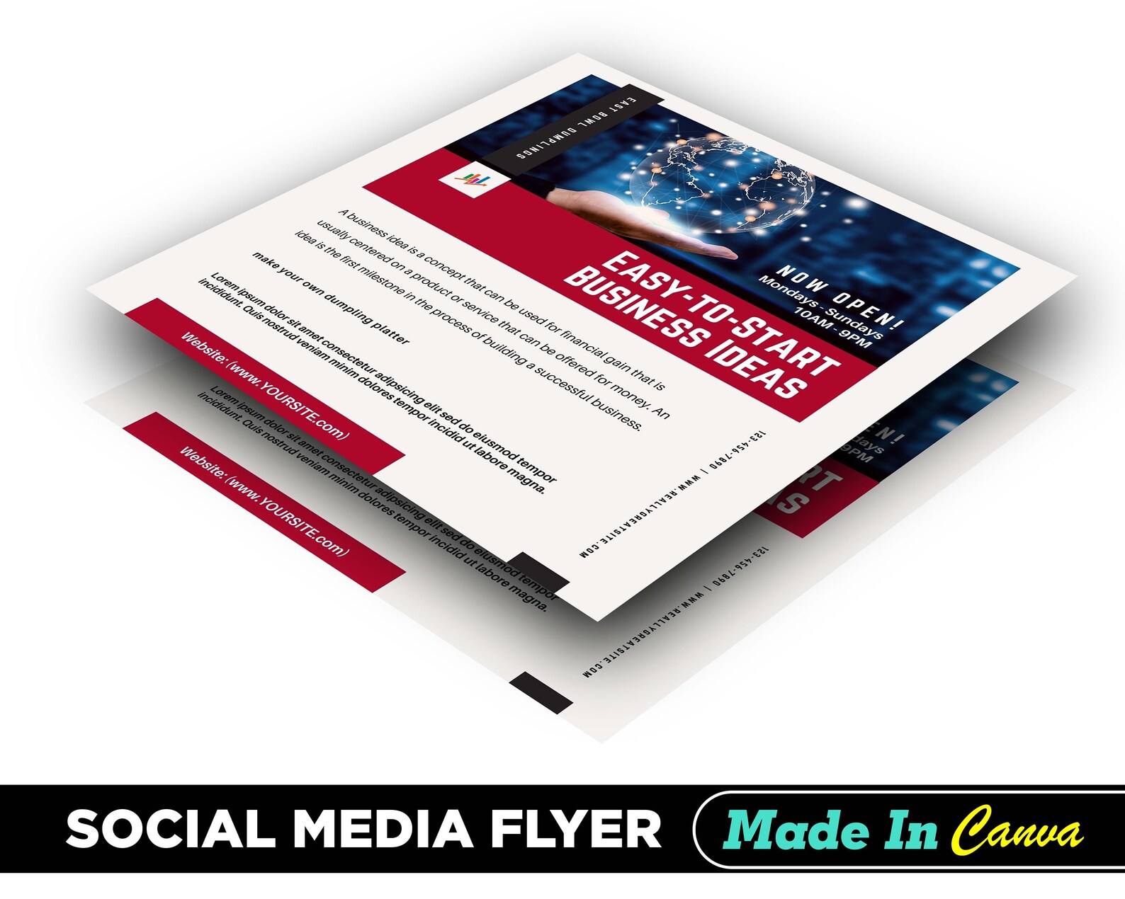 Easy to Start Business Ideas Flyer, DIY Canva Easy to Start Business ...