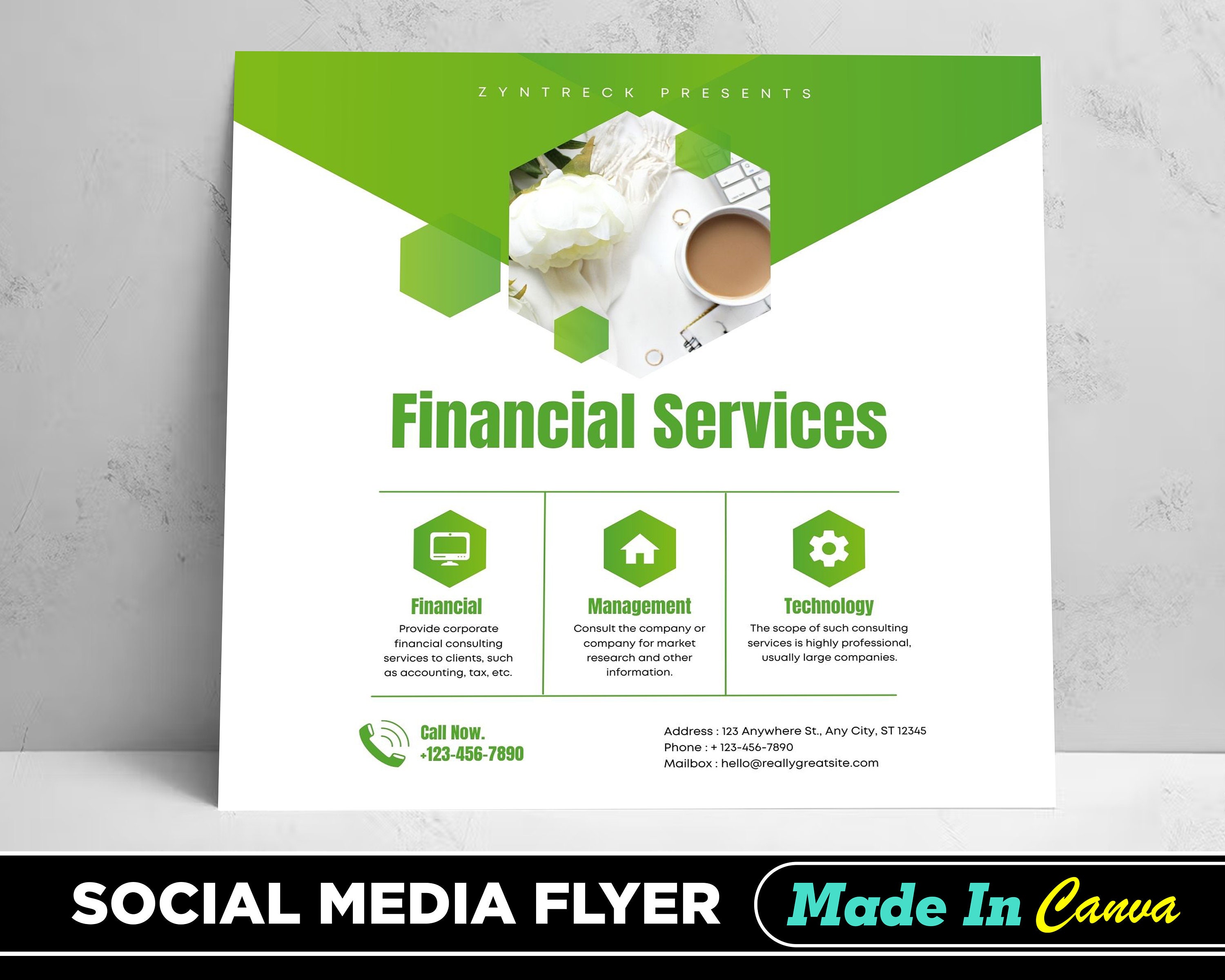 Financial Services Flyer, DIY Canva Financial Services Flyer Template ...
