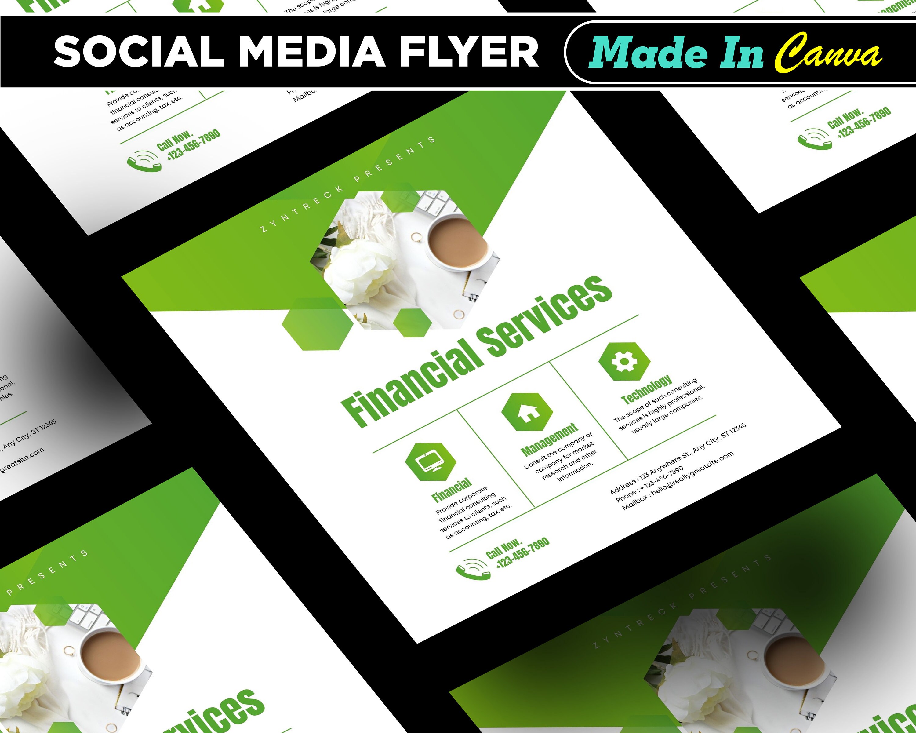 Financial Services Flyer, DIY Canva Financial Services Flyer Template ...