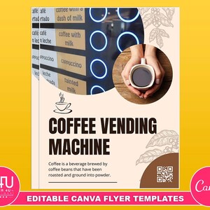 Coffee Vending Machine Flyer, DIY Canva Coffee Vending Machine Template ...