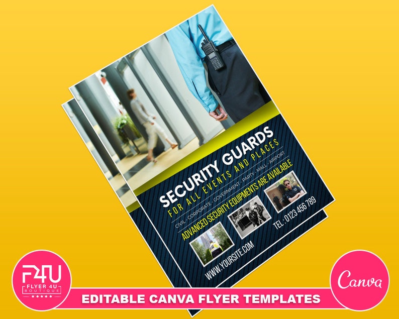Security Service Flyer, DIY Canva Security Service Flyer Template 2022 ...