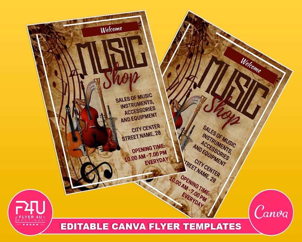 Sell Music Instrument Flyer DIY Canva Sell Music Instrument - Etsy