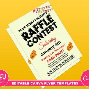 Raffle Flyer DIY Canva Raffle Flyer Template 2022 Editable - Etsy