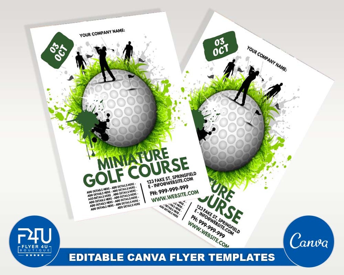 Miniature Golf Course Flyer DIY Canva Miniature Golf Course - Etsy