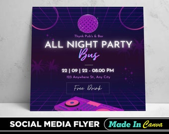 Party Bus Flyer Template - Etsy