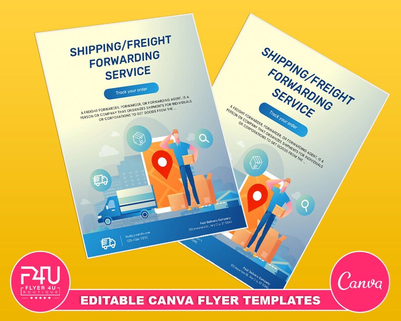 Shipping Freight Forwarding Flyer DIY Canva Shipping Freight - Etsy