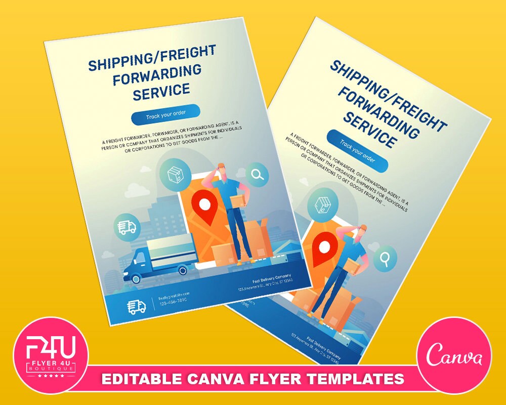 Shipping Freight Forwarding Flyer DIY Canva Shipping Freight - Etsy